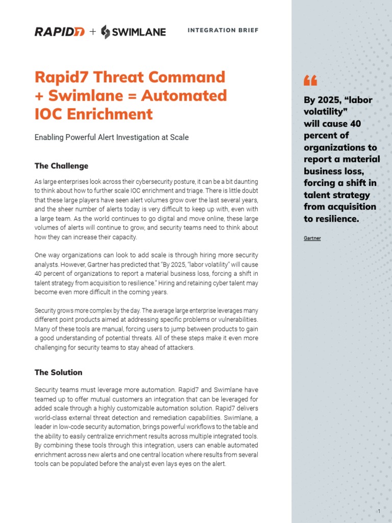 Threat Command Swimlane Solution Brief | PDF