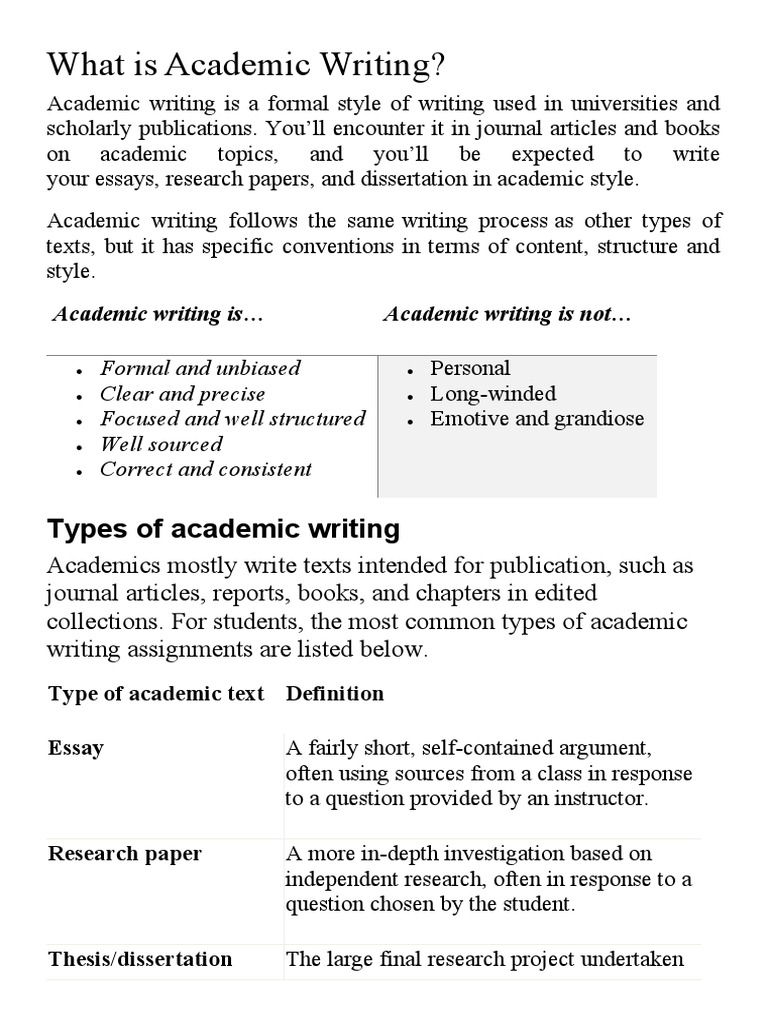 Academic Writing | PDF