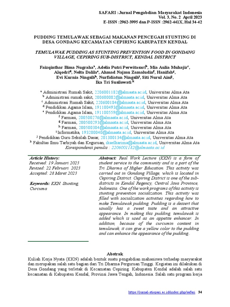 Vol. 3, No. 2 April 2023 E-ISSN:2962-3995 Dan P-ISSN:2962-441X, Hal 34-42 | PDF | Indonesia