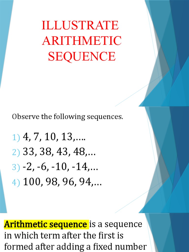 M10 (2) Illustrate Arithmetic Sequence | Download Free PDF ...