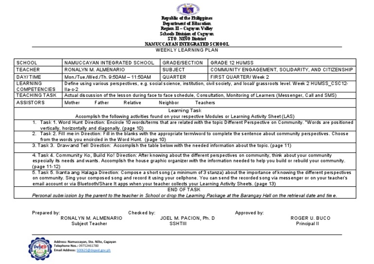 Week 2 Cesc | PDF | Teachers | Learning