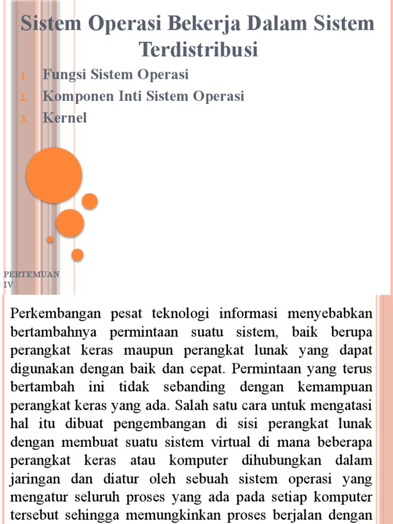 Fungsi Sistem Operasi Komponen Inti Sistem Operasi Kernel | PDF