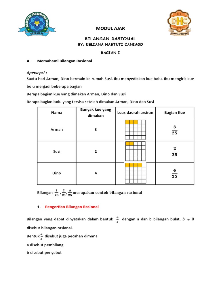Pengertian dan Contoh Bilangan Rasional | PDF