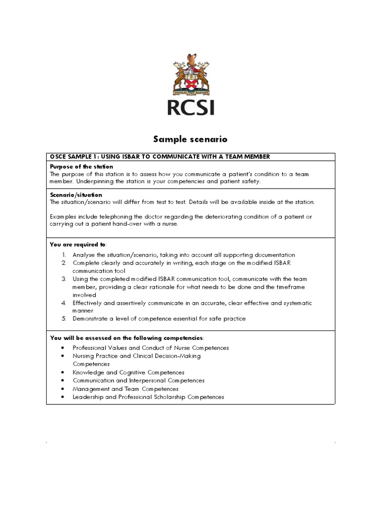 Sample Scenarios | PDF | Intravenous Therapy | Health Care