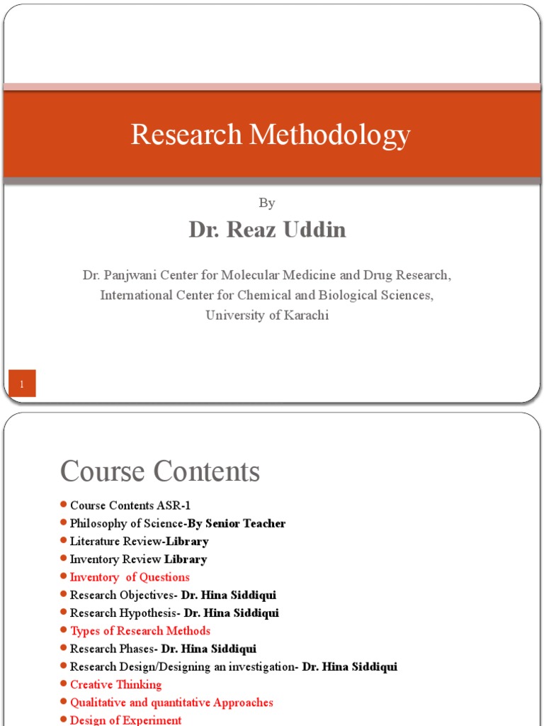 Research Methodology Lecture 1 | PDF | Methodology | Quantitative Research