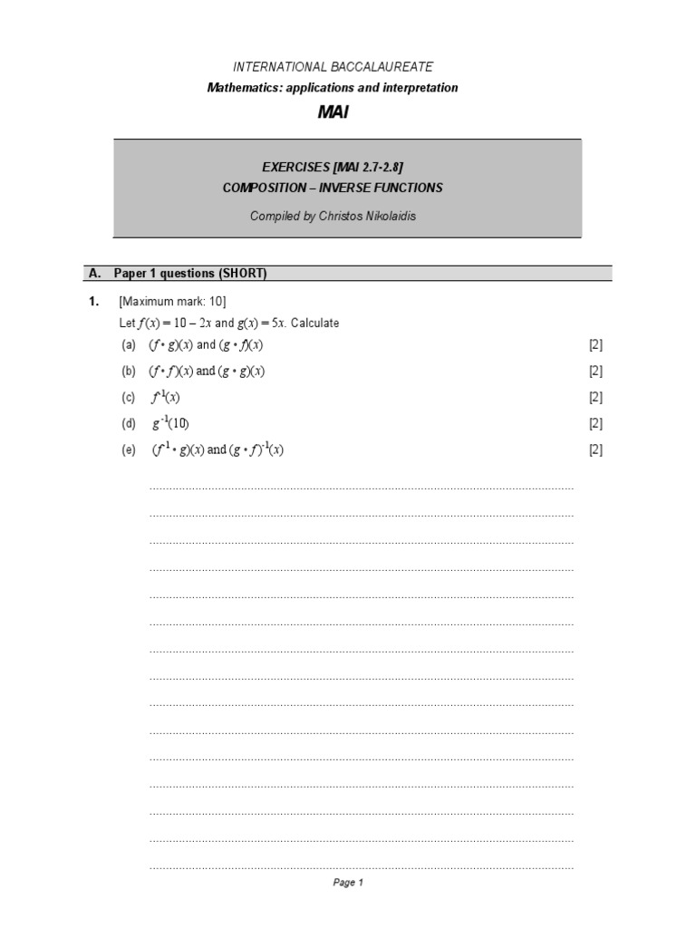 (Mai 2.7-2.8) Composition - Inverse Functions | PDF | Mathematical Analysis | Elementary Mathematics