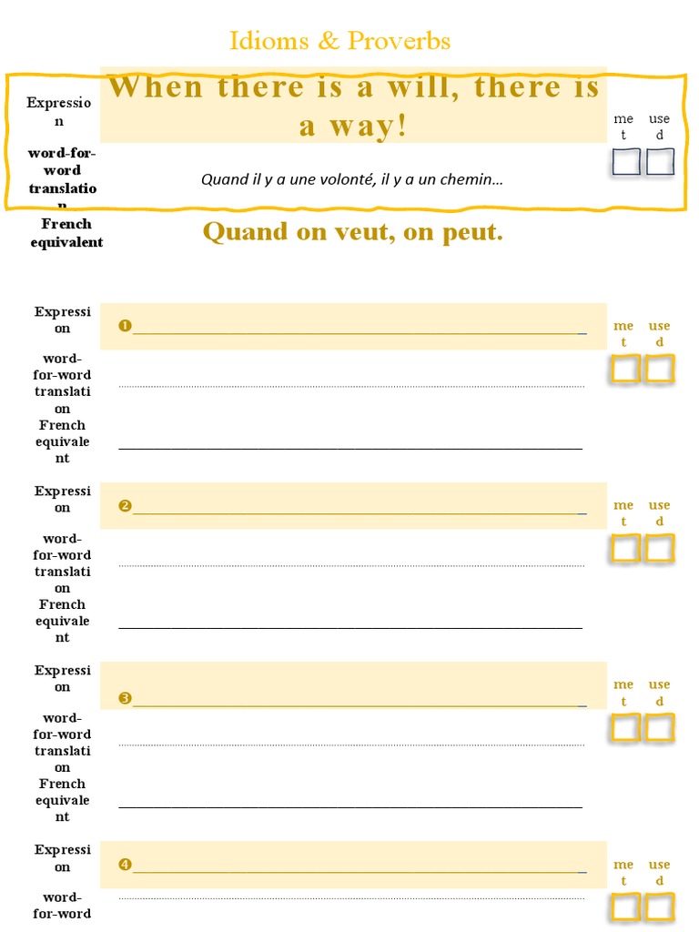 WORKSHEET Idioms Proverbs | PDF