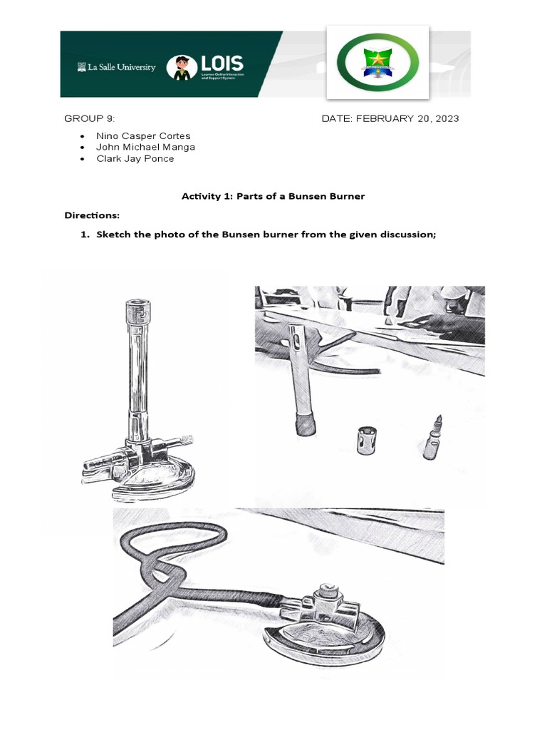 GROUP 9 Activity 1 Parts of a Bunsen Burner | PDF
