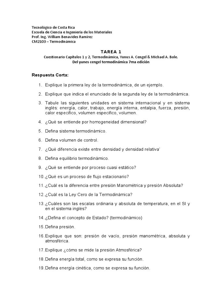 Tarea 1 Cuestionario Cap 1 y 2 Entrega 10 Marzo | PDF