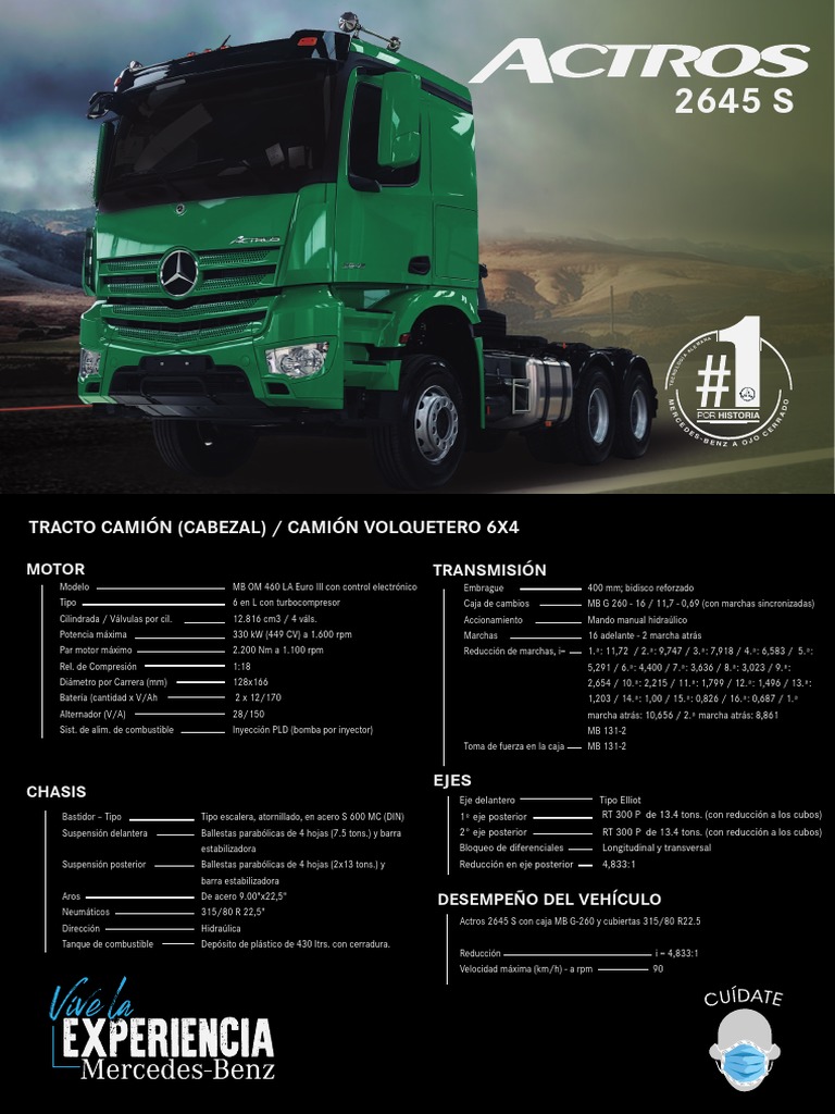 Ficha Tecnica Actros 2645 S | PDF