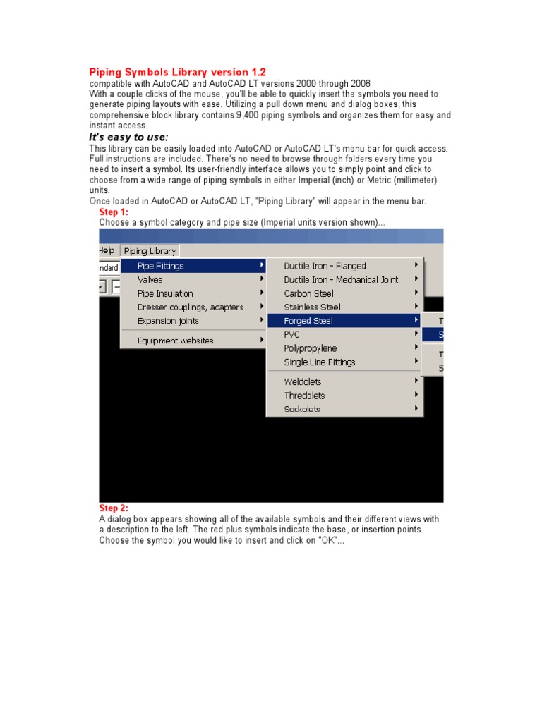 Piping Symbols Library Version 1 | PDF | Pipe (Fluid Conveyance) | Valve