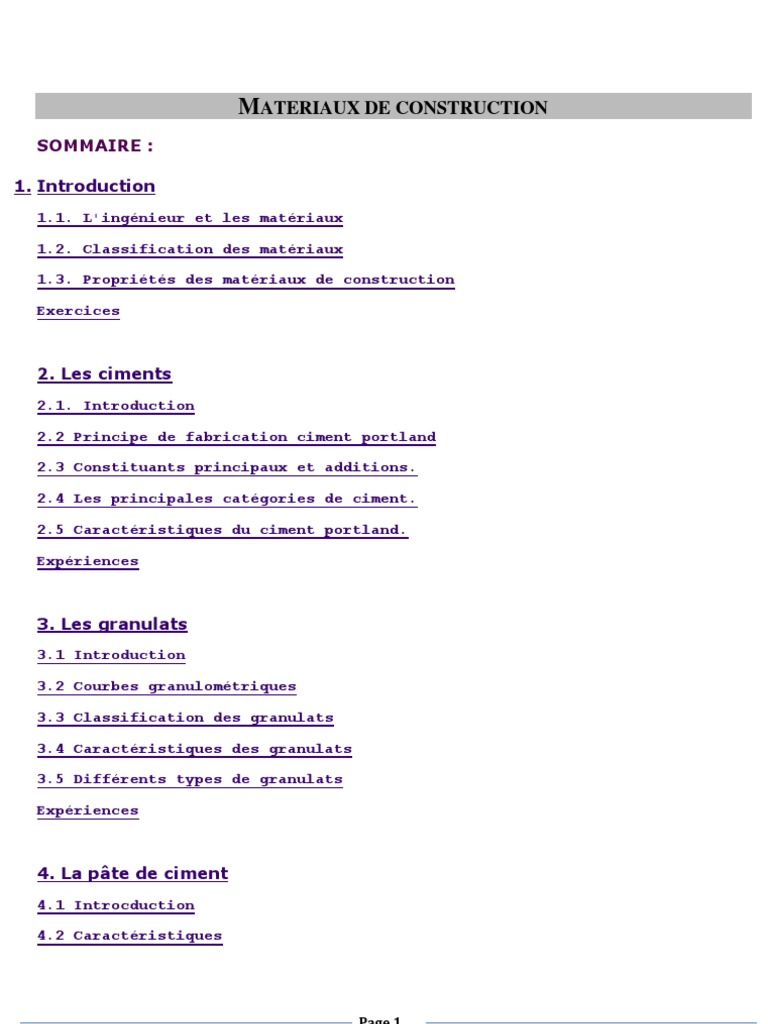 Les Cours Materiaux | PDF | Ciment | Densité