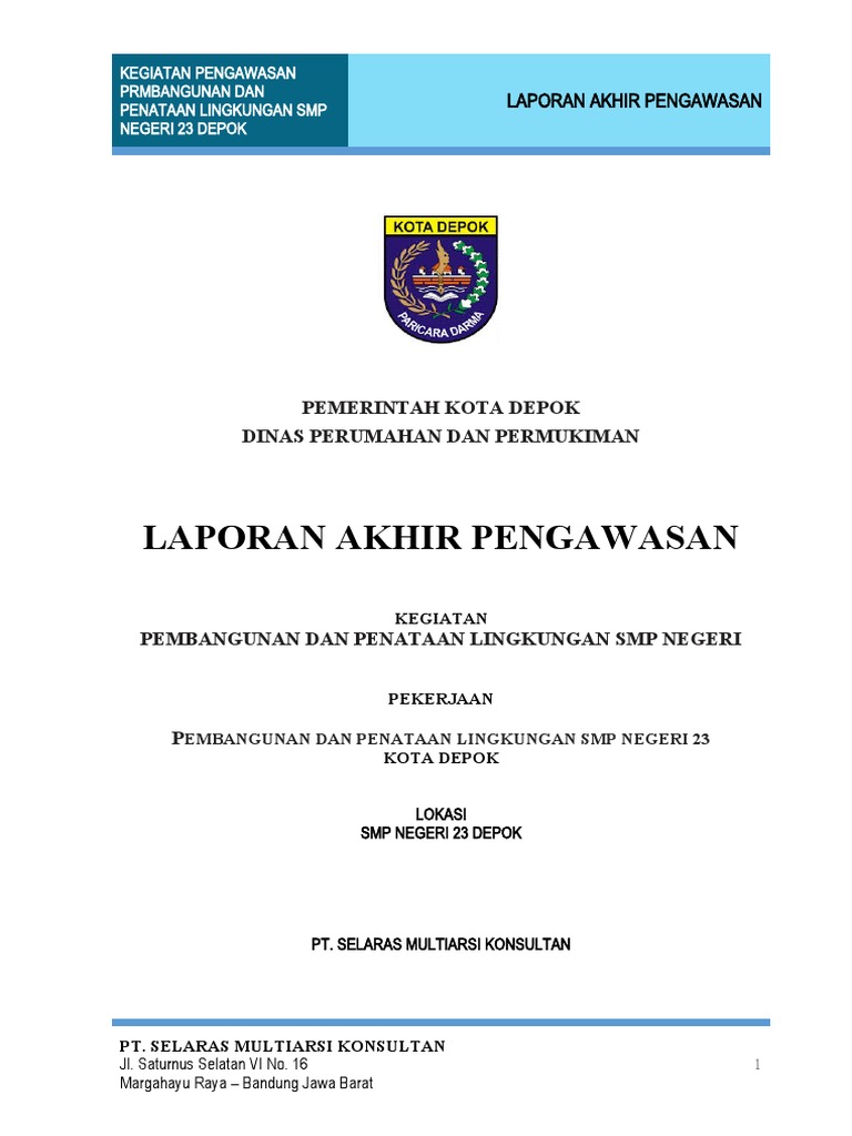 Laporan Pengawasan SMP 23 Depok | PDF