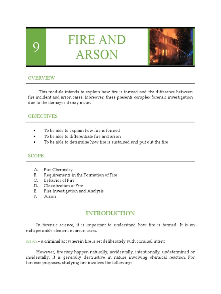 Module 9 Fire and Arson | PDF | Combustion | Fires