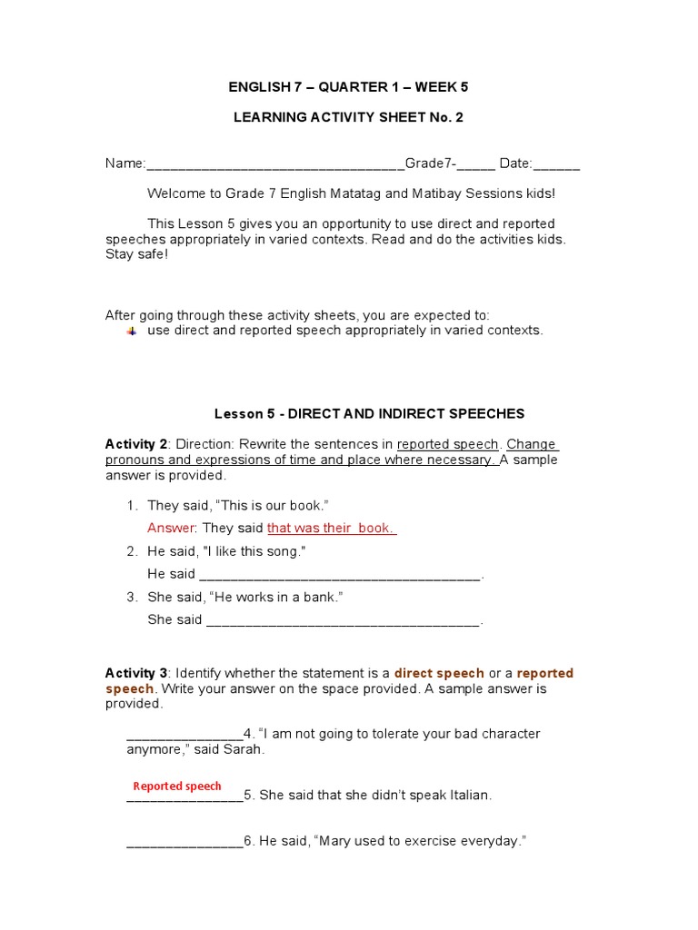 English 7 - Quarter 1 - Week 5 | PDF | Language Arts & Discipline