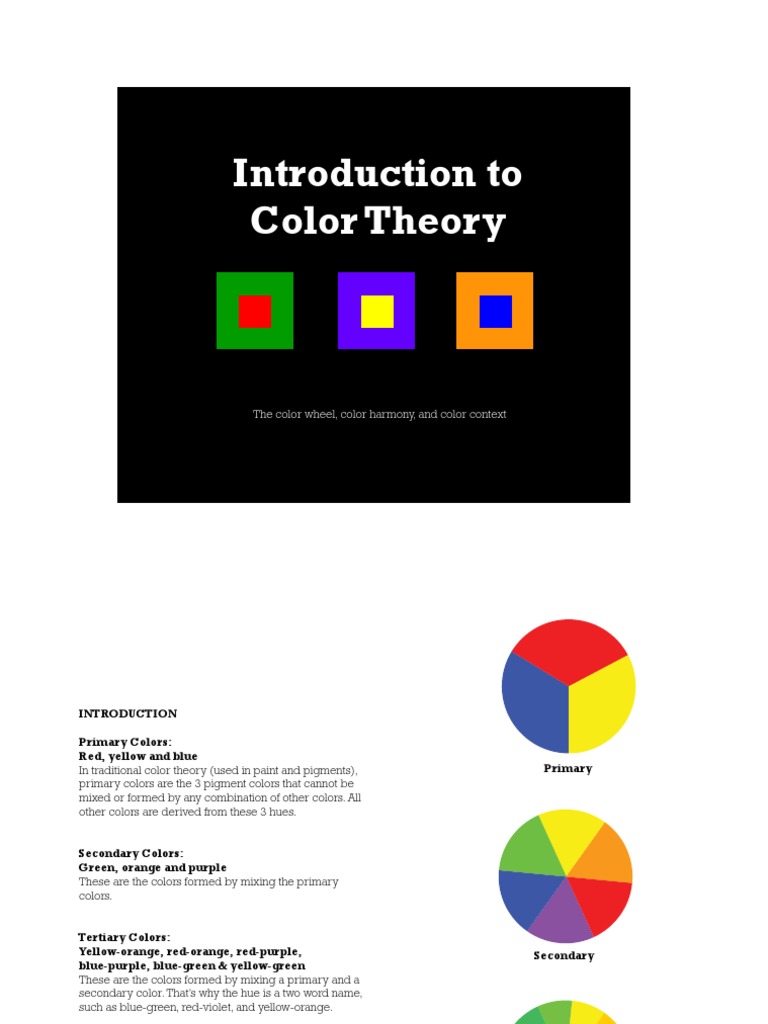 Color Theory Introduction | PDF | Color | Hue