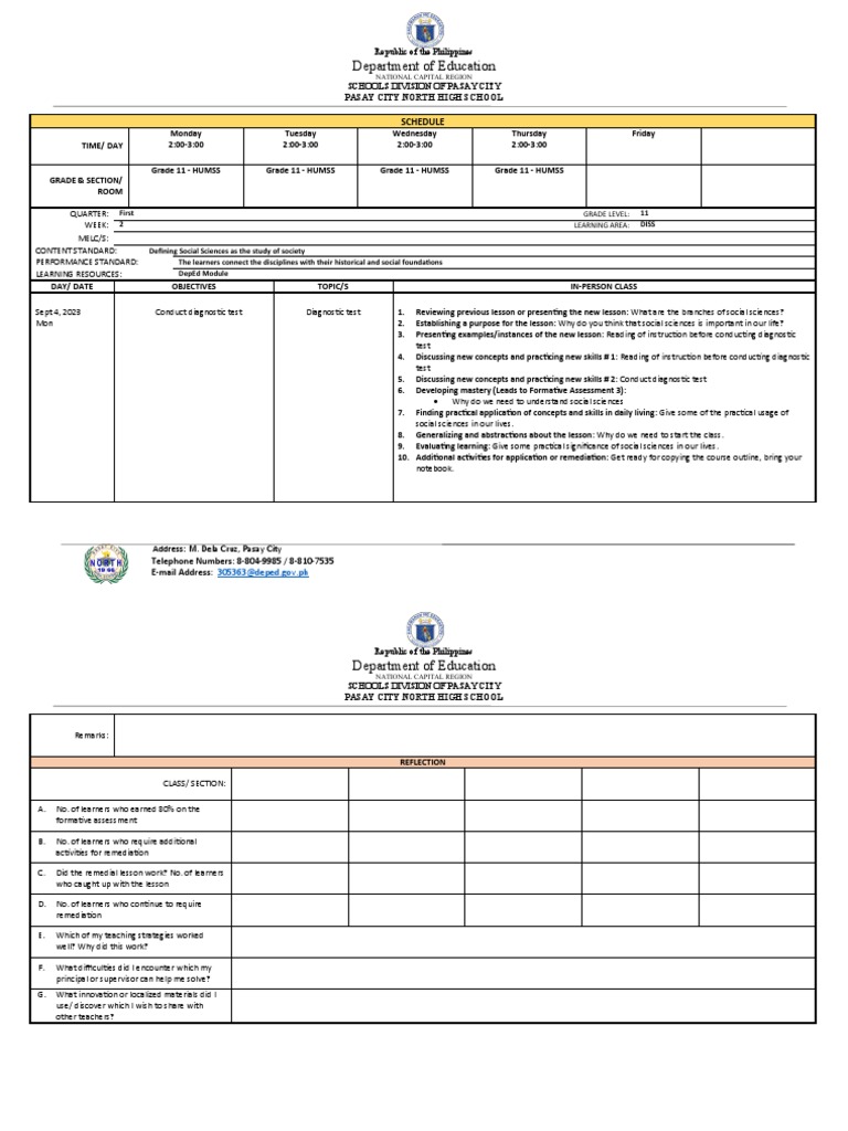 Diss DLL de Los Santos - Grade 11 Q1 Week 2 | PDF