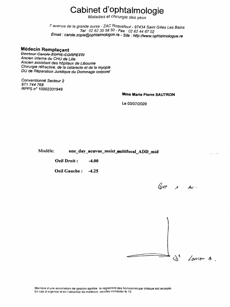 Ordonnance Lentilles | PDF