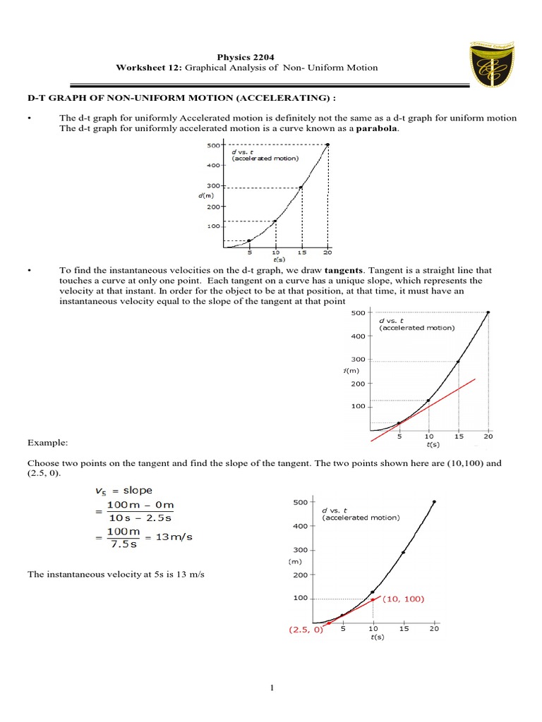 Physics Graph Analysis Worksheet | PDF | Velocity | Acceleration