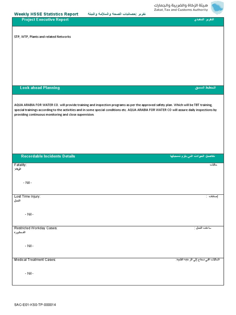 Weekly HSSE Statistics Report 24-08-23 | PDF
