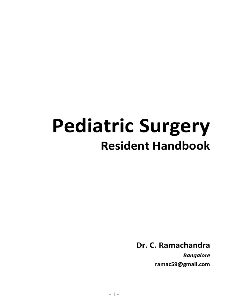 Pediatric Surgery - Resident Handbook | PDF | Diastole | Calorie
