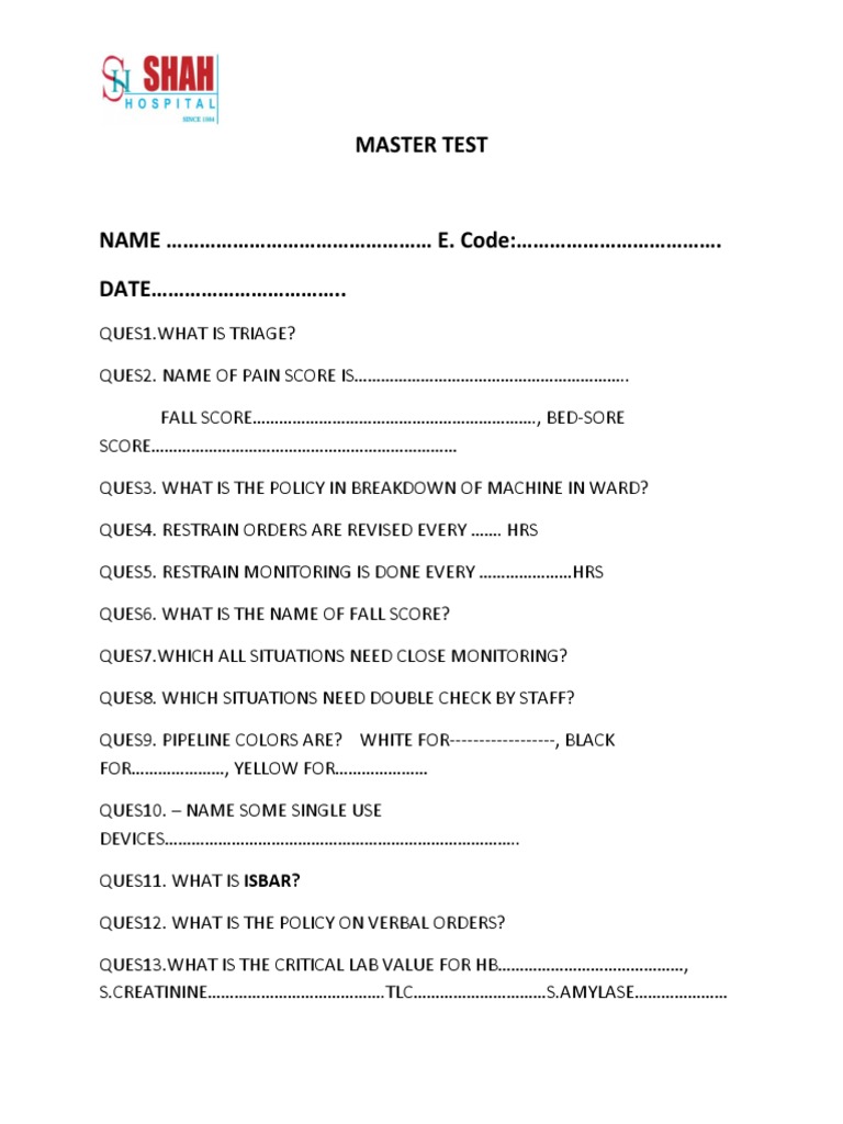 Staff Written Test | PDF