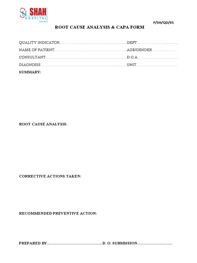 RCA & CAPA FORM | PDF
