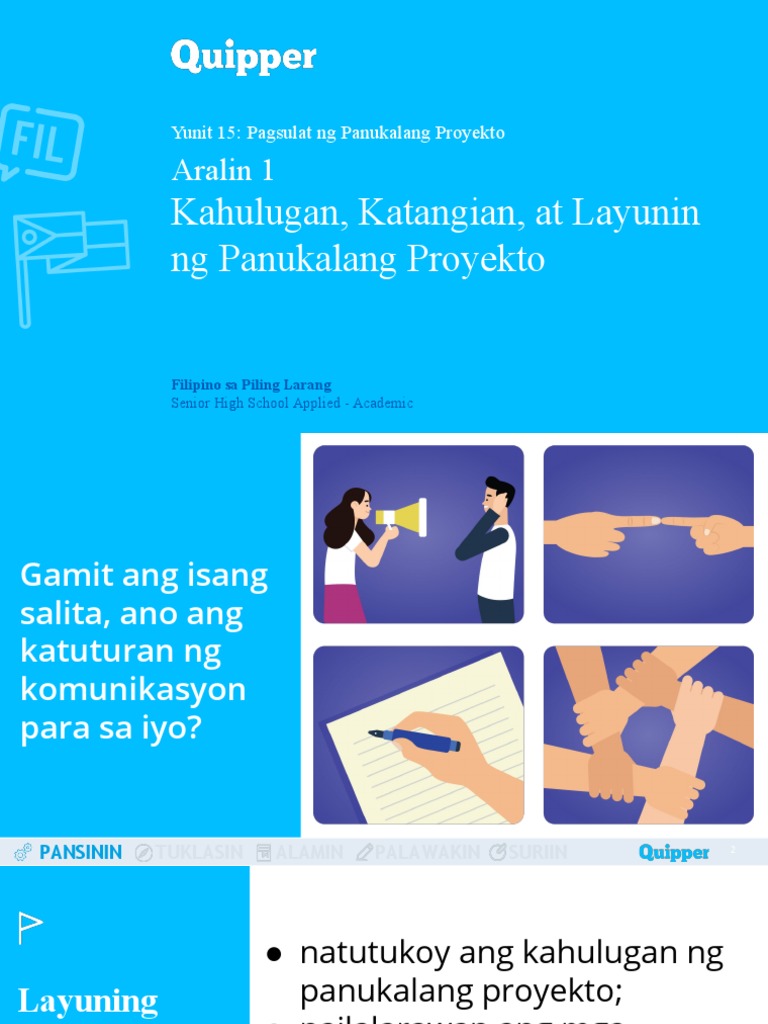 4 FPL Kahulugan Katangian at Layunin NG Panukalang Proyekto | PDF