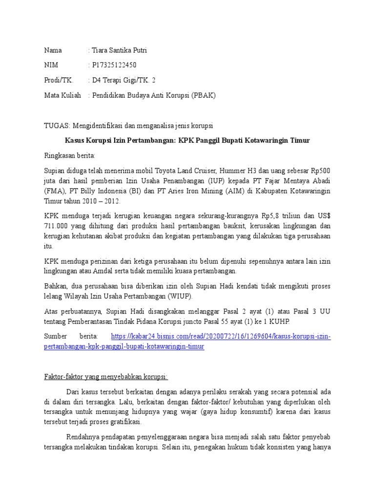 D4TK2 Tiara Santika Putri - Kasus Korupsi | PDF