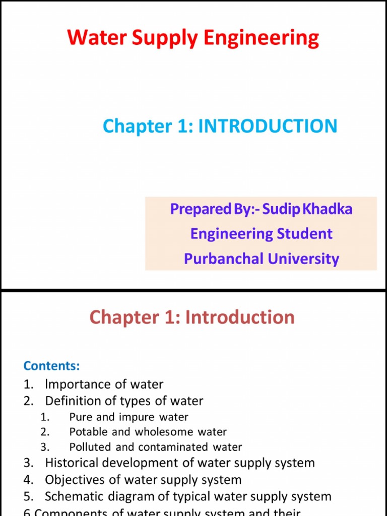Water Supply Engineering Overview | PDF | Water | Forecasting