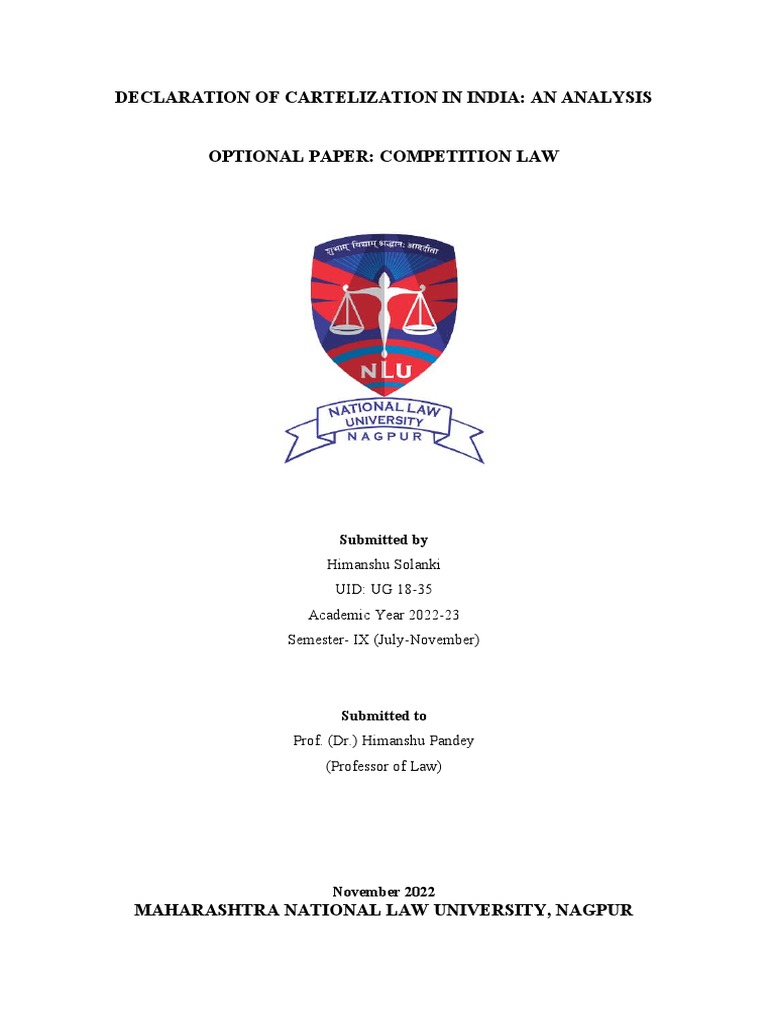 India Cartelization Analysis | PDF | Competition Law | Monopoly