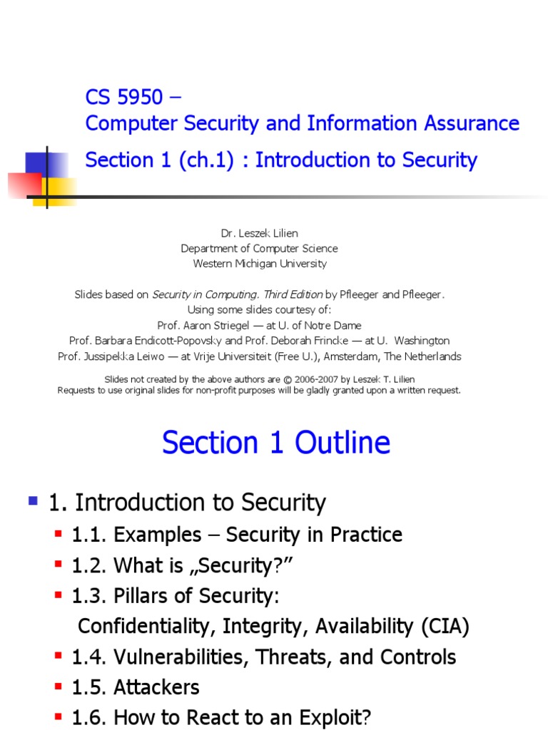 Sect1 Ch1 Intro | PDF | Computer Virus | Security