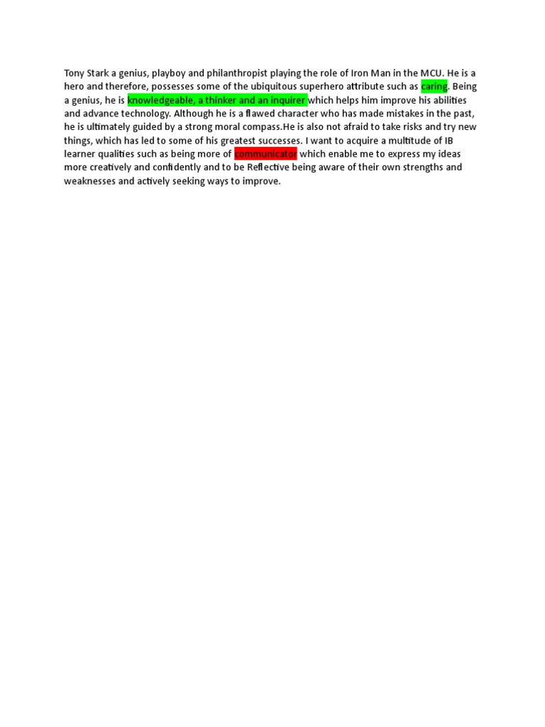 Iron Man Essay | PDF