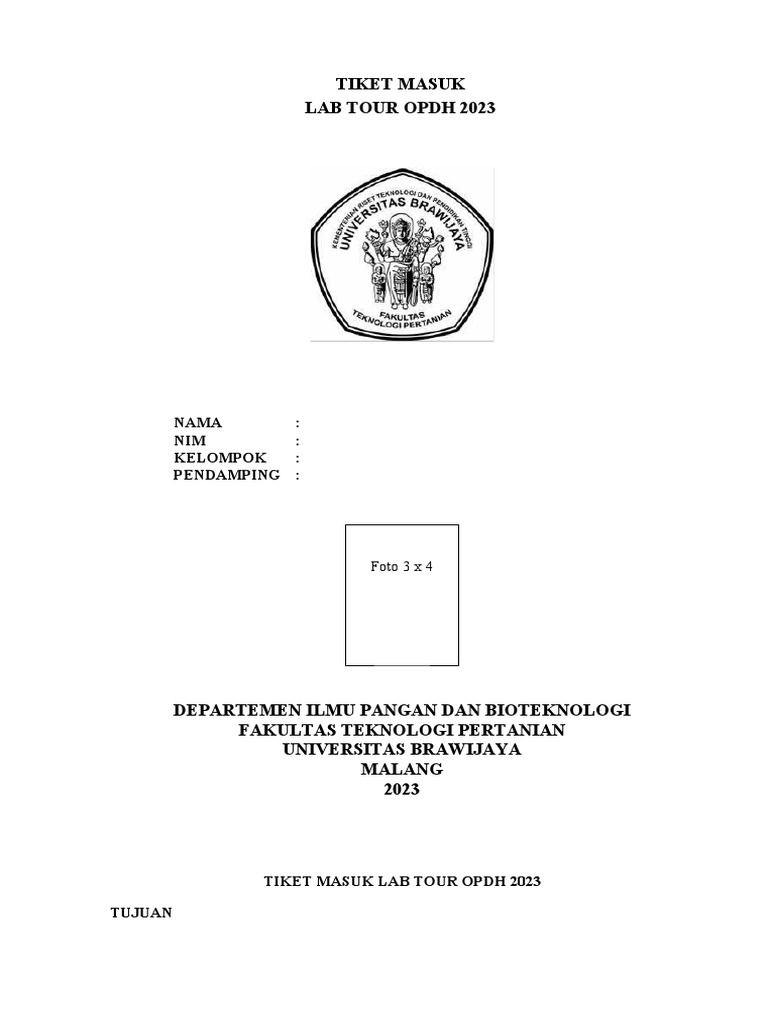 FORMAT TM LAB TOUR OPDH 2023 (Original) | PDF