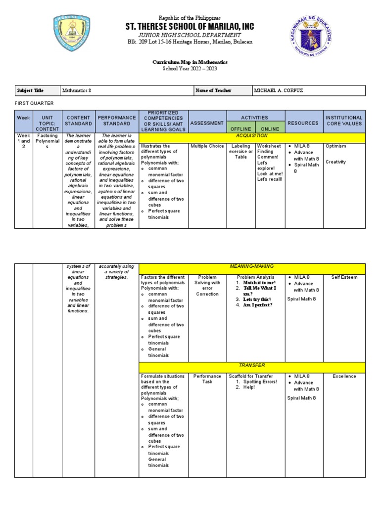 cmap math 8 Q1 | PDF