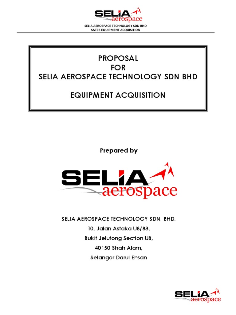 Selia Aerospace Equipment Acquisition Proposal | PDF | Machinist ...