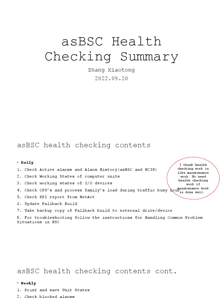 张小通 2022Q2 AsBSC Health Checking Summary 20220920 | PDF | General Packet Radio Service | Hard ...