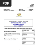 Microscopy Techniques Lab Report SB015 | PDF | Microscope | Optics