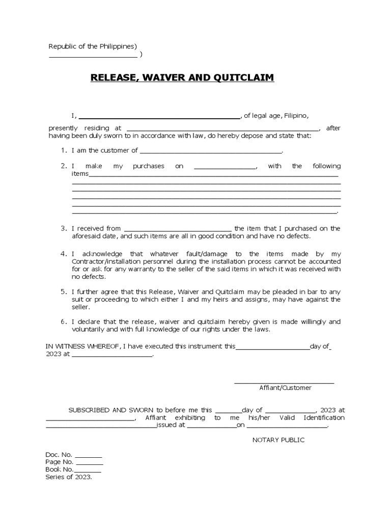 Waiver On Products | PDF | Finance & Money Management