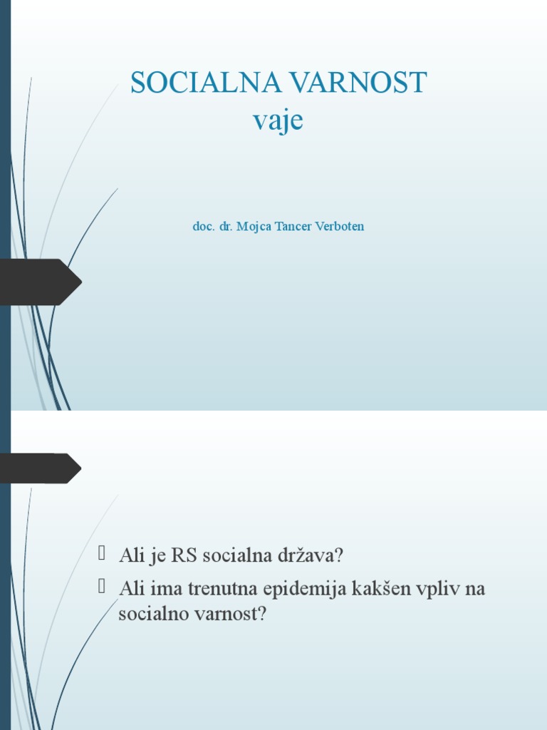 Predstavitev 1. Vaje Socialna Varnost | PDF