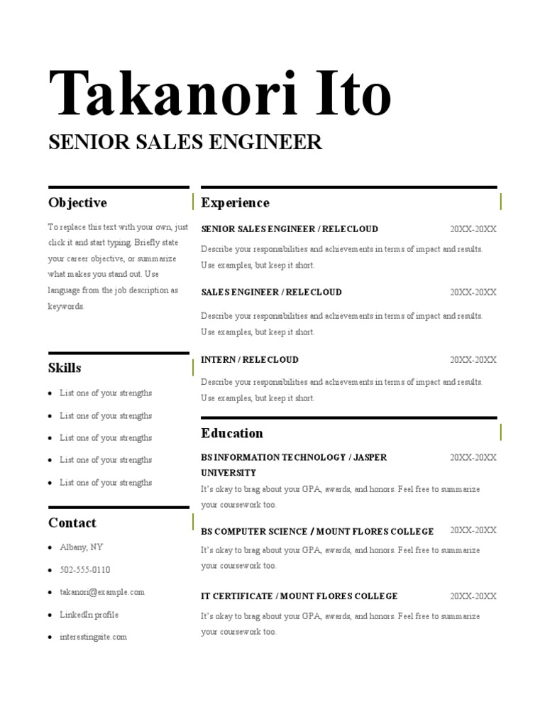 Modern Bold Sales Resume | PDF