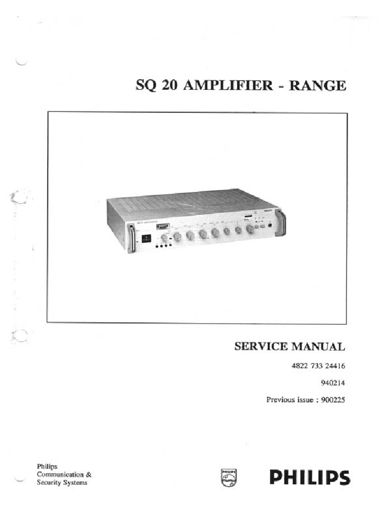 Philips SQ20 Service Manual | PDF | Technology & Engineering