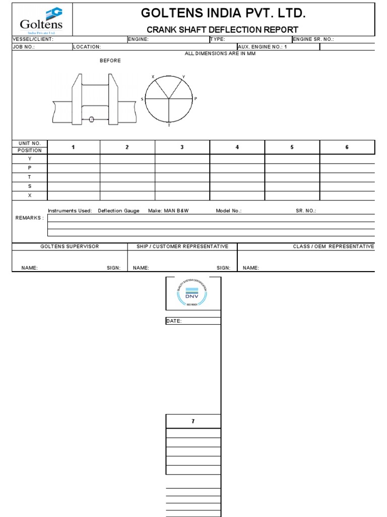 Crank Shaft Deflection | PDF