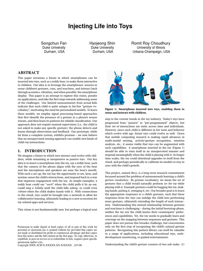 Injecting Life Into Toys | PDF Injecting Life Into Toys | PDF