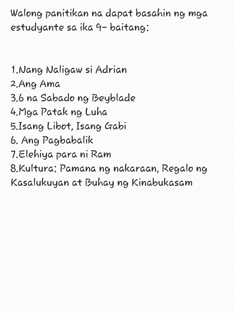 Grade 9 (Filipino) | PDF