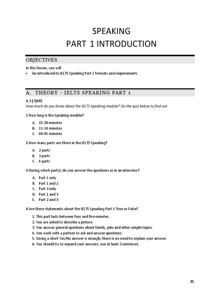 01-Speaking - Part 1 Introduction | PDF | International English ...