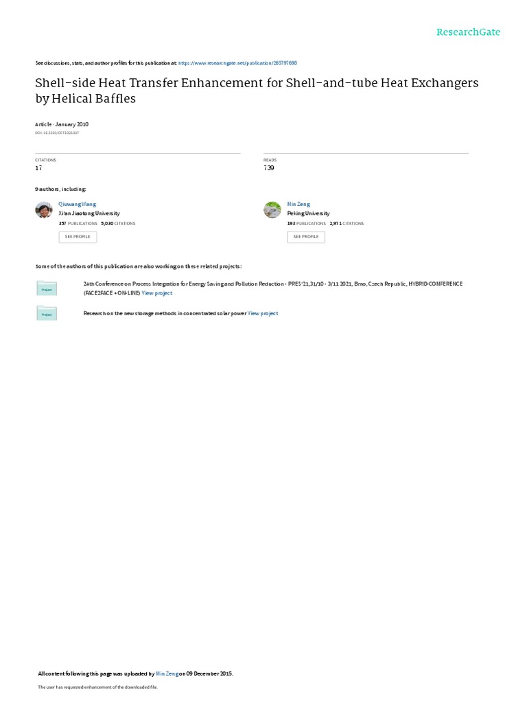 Shell-side_Heat_Transfer_Enhancement_for_Shell-and tube | PDF | Heat ...