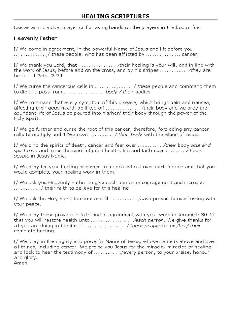 Healing Confessions | PDF | Jesus | Prayer