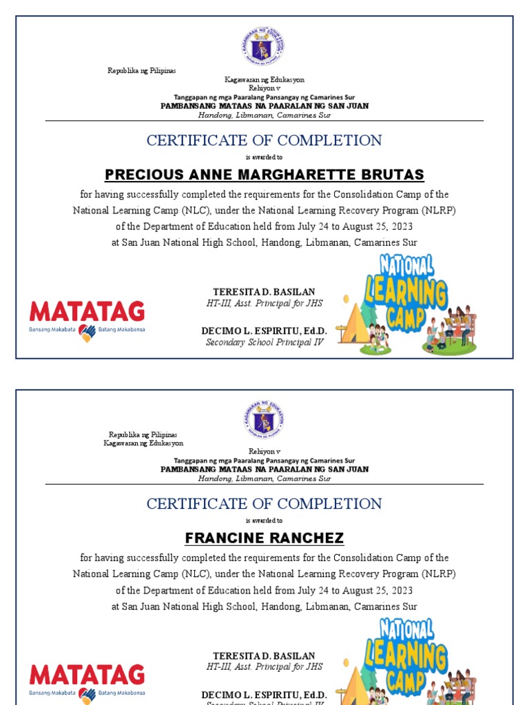 NLC Certificate | PDF