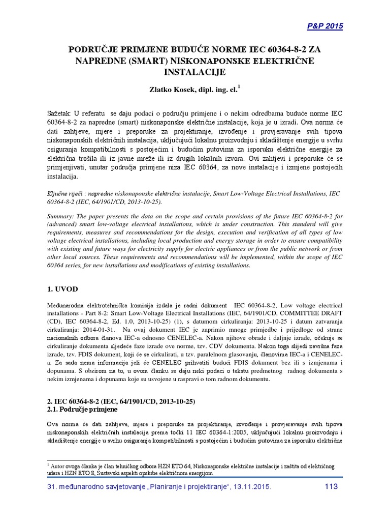 Područje Primjene Norme IEC 60364-8-2 | PDF